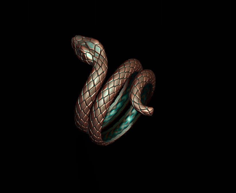 snake ring 3D model 3D printable | CGTrader