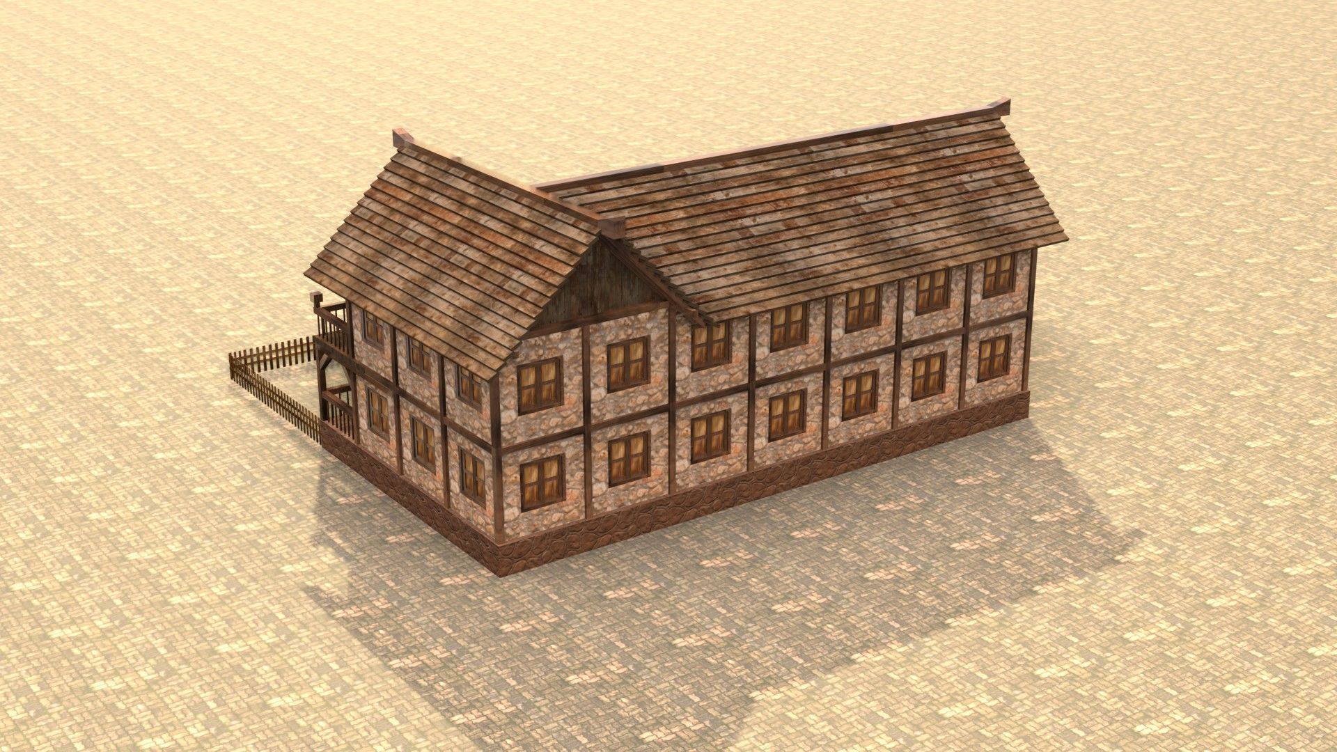 3D model Low poly medieval thatched house VR / AR / low-poly | CGTrader