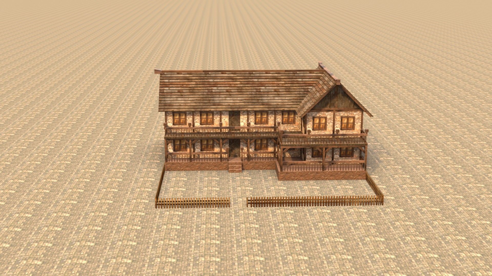 3D model Low poly medieval thatched house VR / AR / low-poly | CGTrader