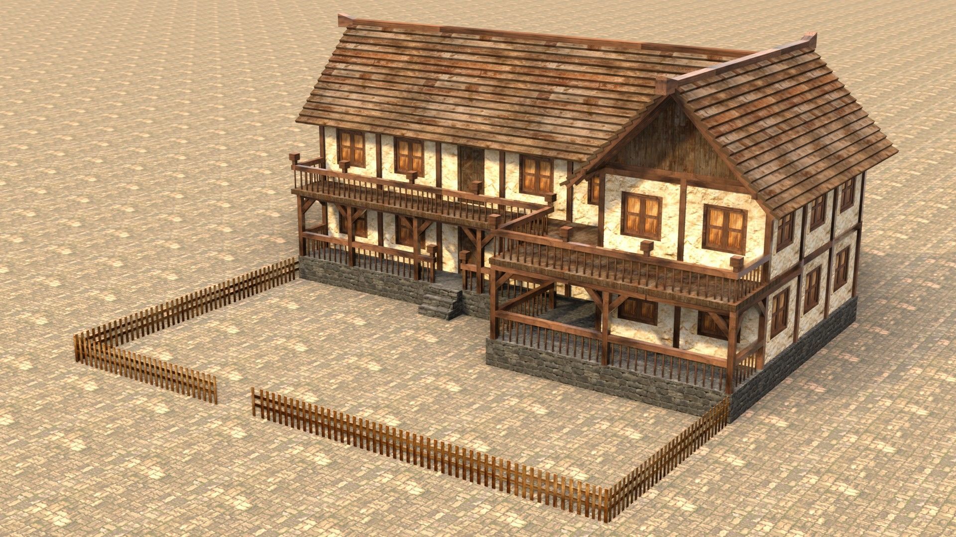 3D model Low poly fantasy village building VR / AR / low-poly | CGTrader