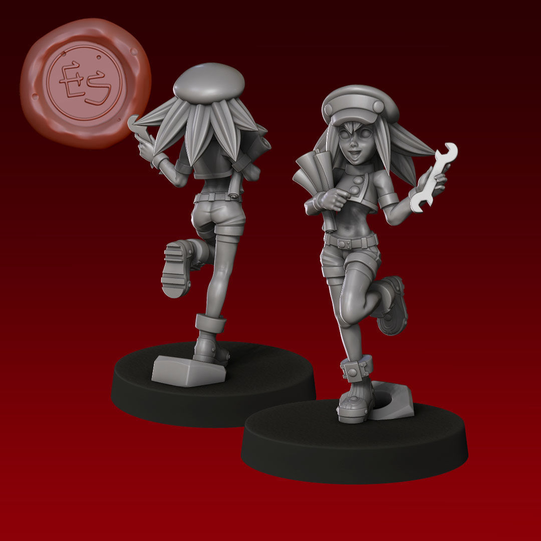 Roll Caskett - Mega Man Legends - 32mm Miniature 3D model 3D printable ...