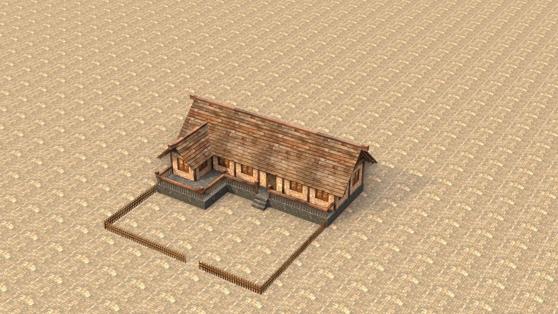 3D model Low poly medieval home exterior VR / AR / low-poly | CGTrader