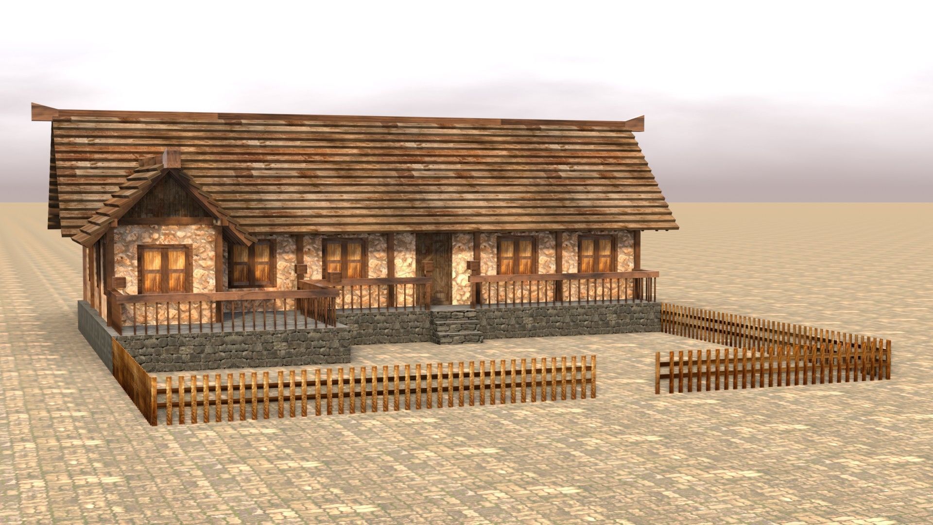 3D model Low poly medieval home exterior VR / AR / low-poly | CGTrader
