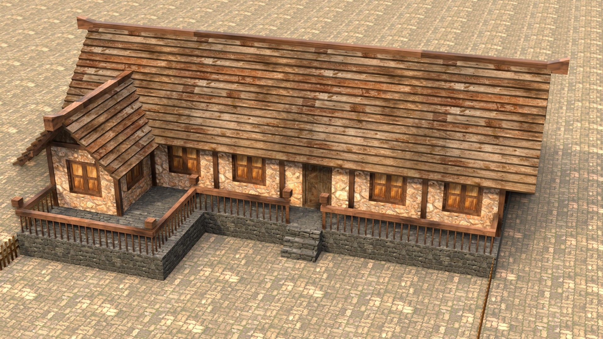 3D model Low poly medieval home exterior VR / AR / low-poly | CGTrader