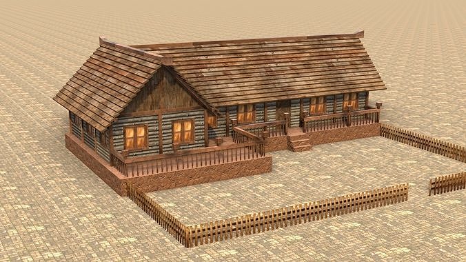 3D model Traditional medieval house low poly VR / AR / low-poly | CGTrader