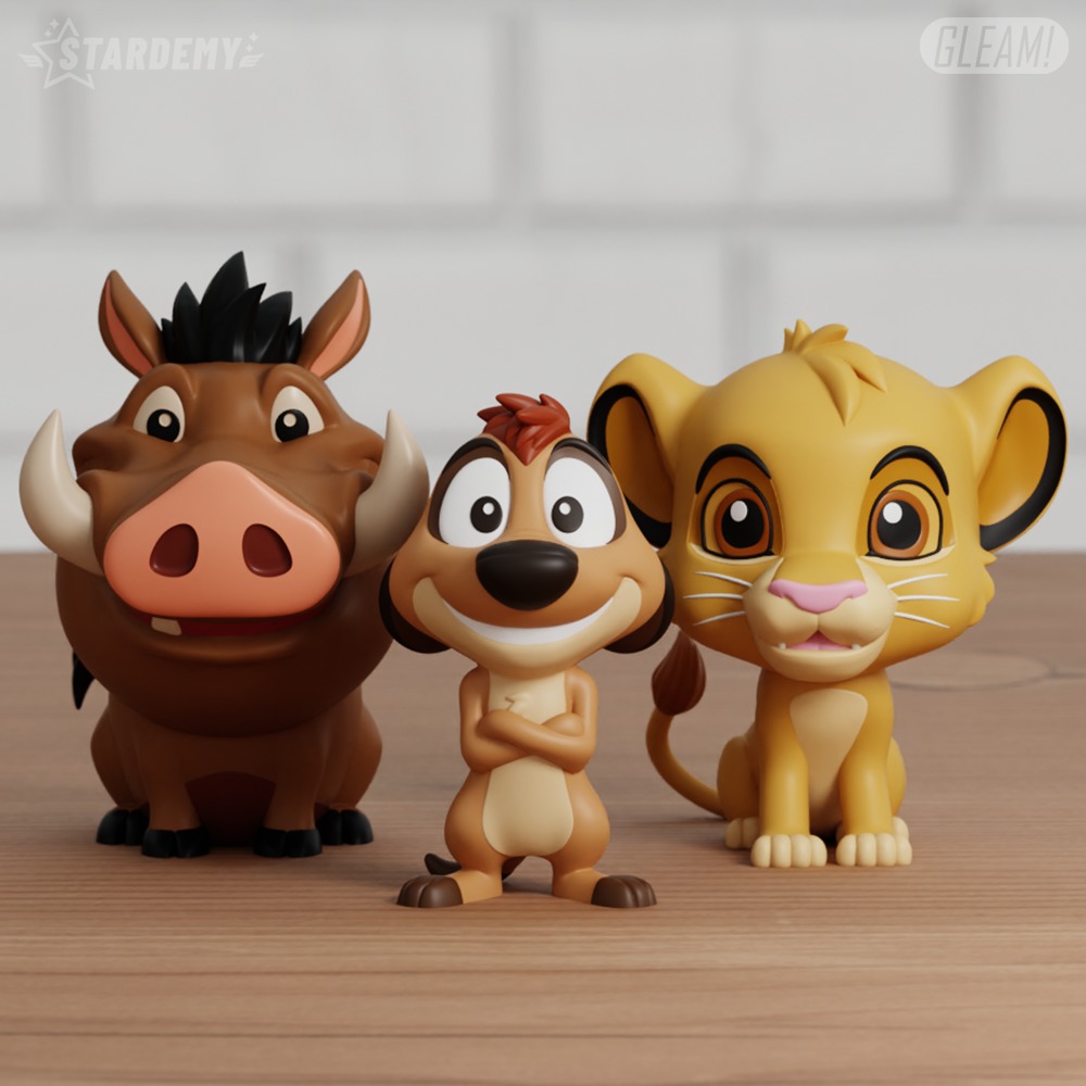 Timon Chibi Lion King Fanart 3 models Mufasa 3D model 3D printable ...