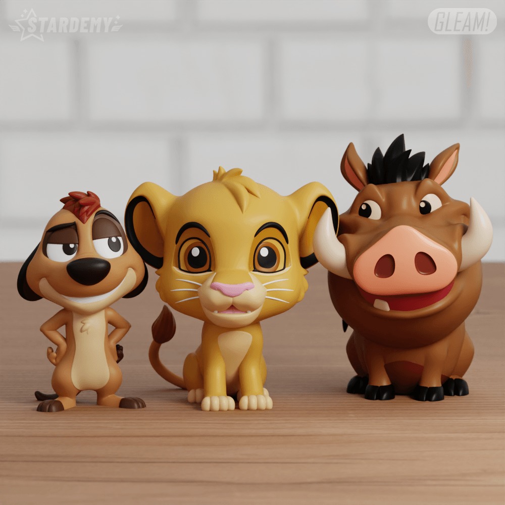 Timon Chibi Lion King Fanart 3 models Mufasa 3D model 3D printable ...