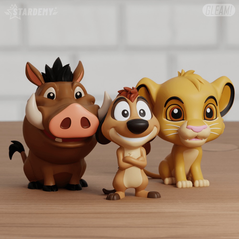 Timon Chibi Lion King Fanart 3 models Mufasa 3D model 3D printable ...