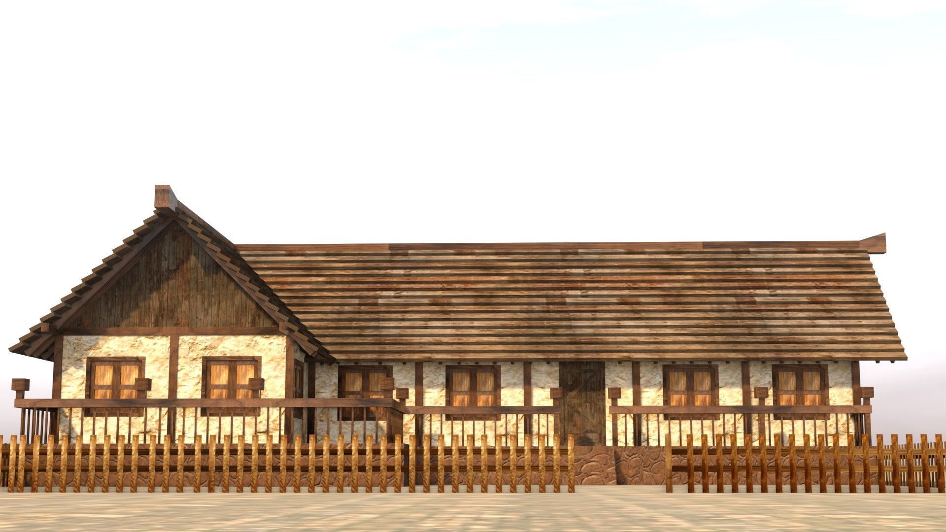 3D model Modular medieval house 3D asset VR / AR / low-poly | CGTrader