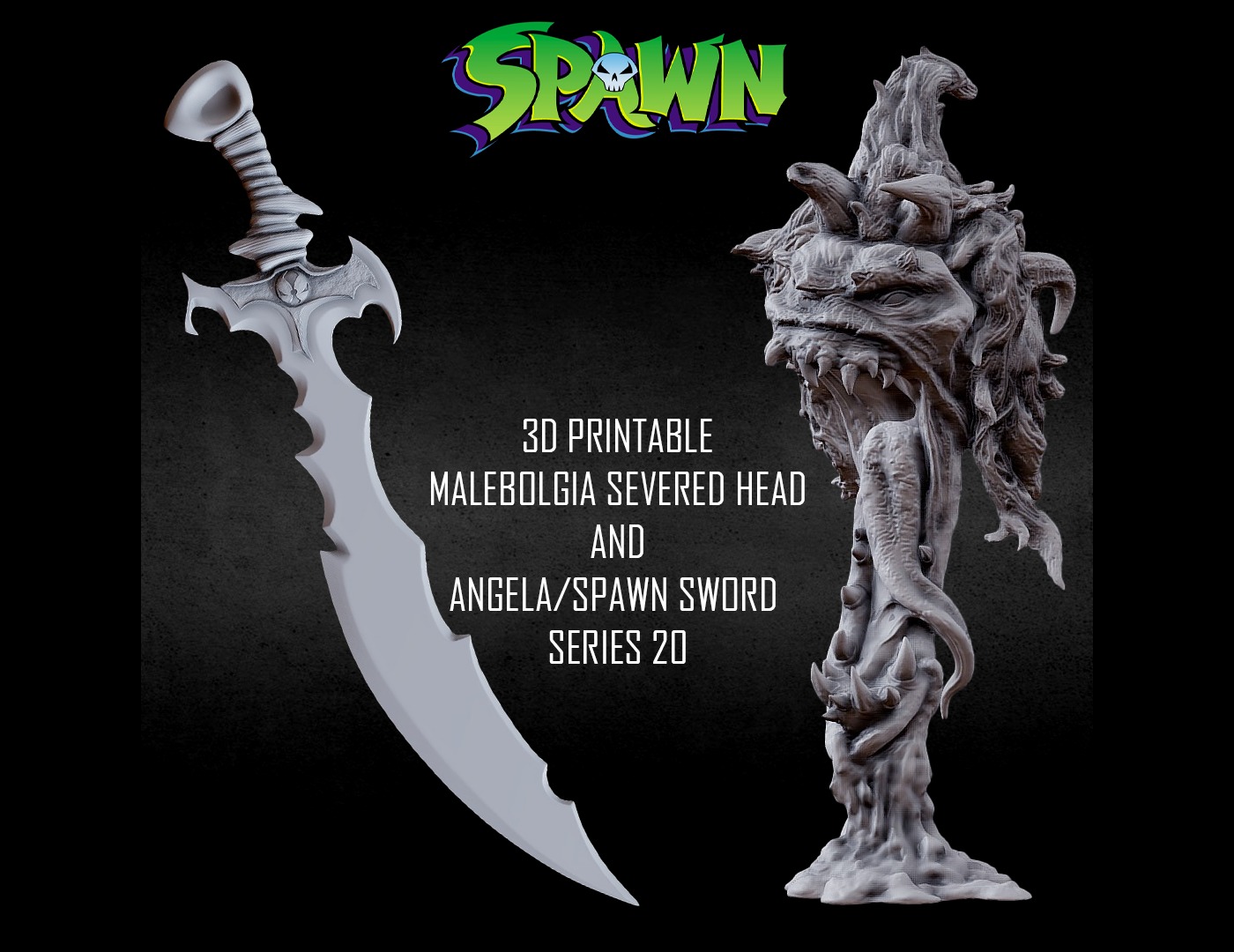 3D PRINTABLE MALEBOLGIA SEVERED HEAD AND ANGELA SPAWN SWORD 3D model 3D ...