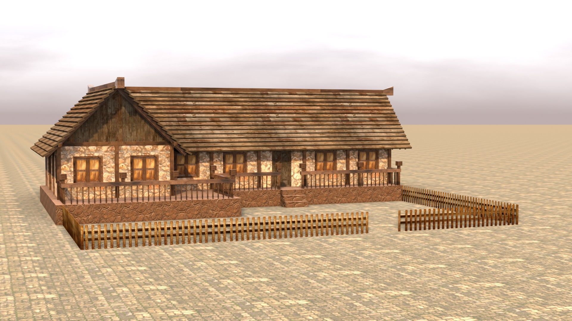 3D model Low poly medieval stone cottage VR / AR / low-poly | CGTrader