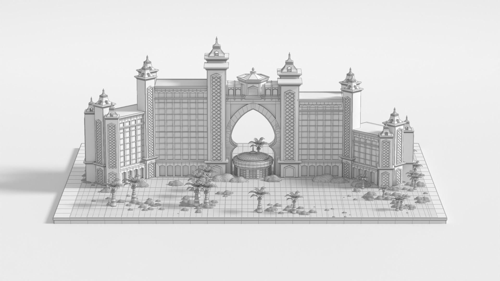 Atlantis The Palm Dubai 5 Star Luxury Hotel Low Poly 3D model | CGTrader