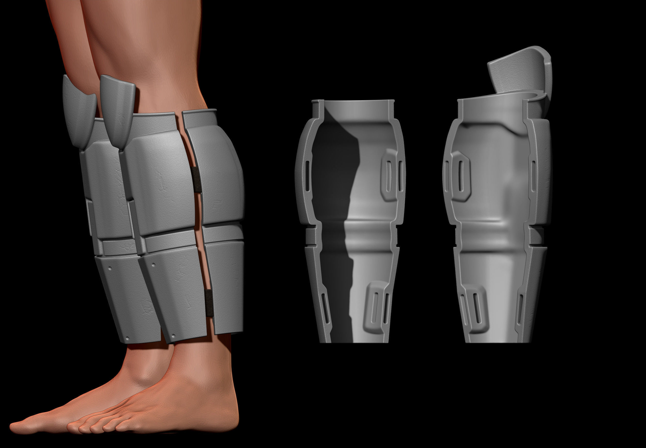 Predator Armor Legs Scale 1-1 File STL-OBJ for 3D Printing 3D model 3D ...