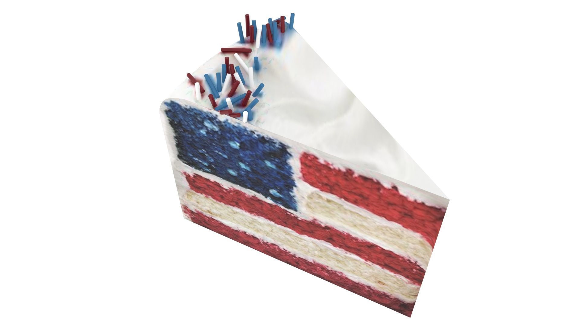 American Flag Cake 3D model | CGTrader