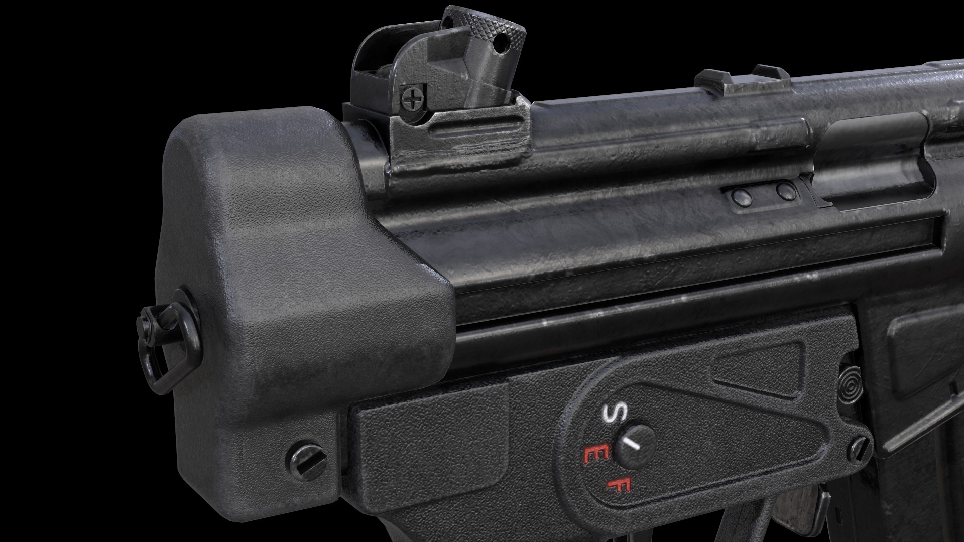 3D model MP5A1 MP5SD1 with Silencer Scope Mount Rail Grip VR / AR / low ...