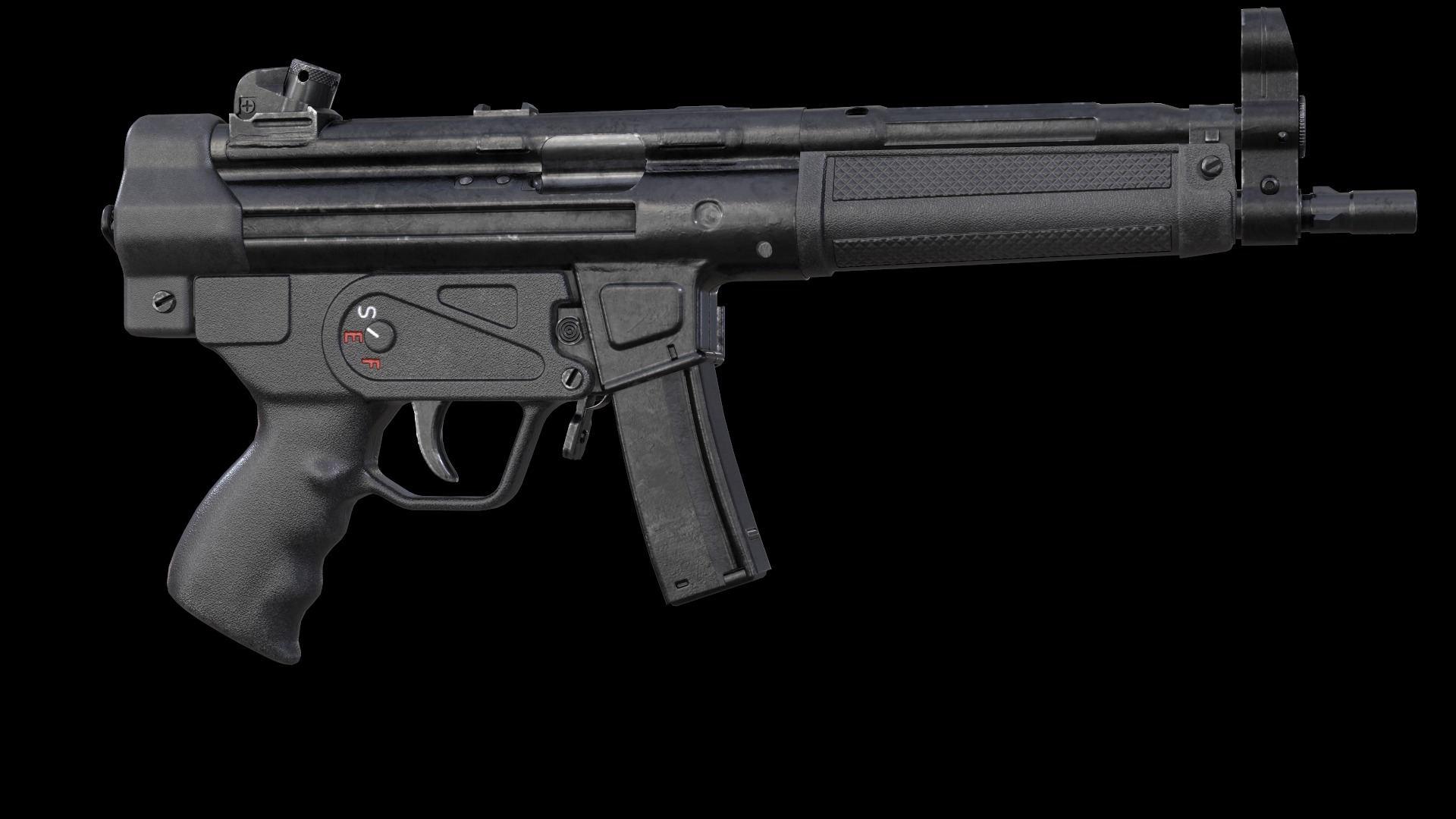 3D model MP5A1 MP5SD1 with Silencer Scope Mount Rail Grip VR / AR / low ...