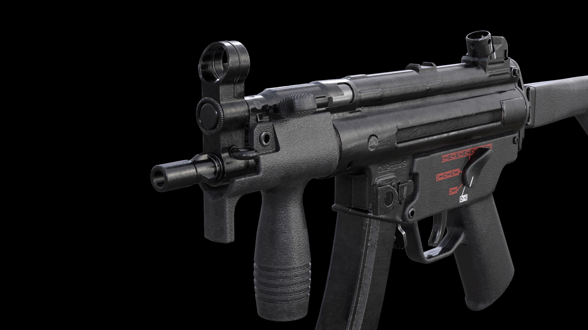 3D model MP5K-PDW MP5KN-PDW with Scope Mount VR / AR / low-poly | CGTrader