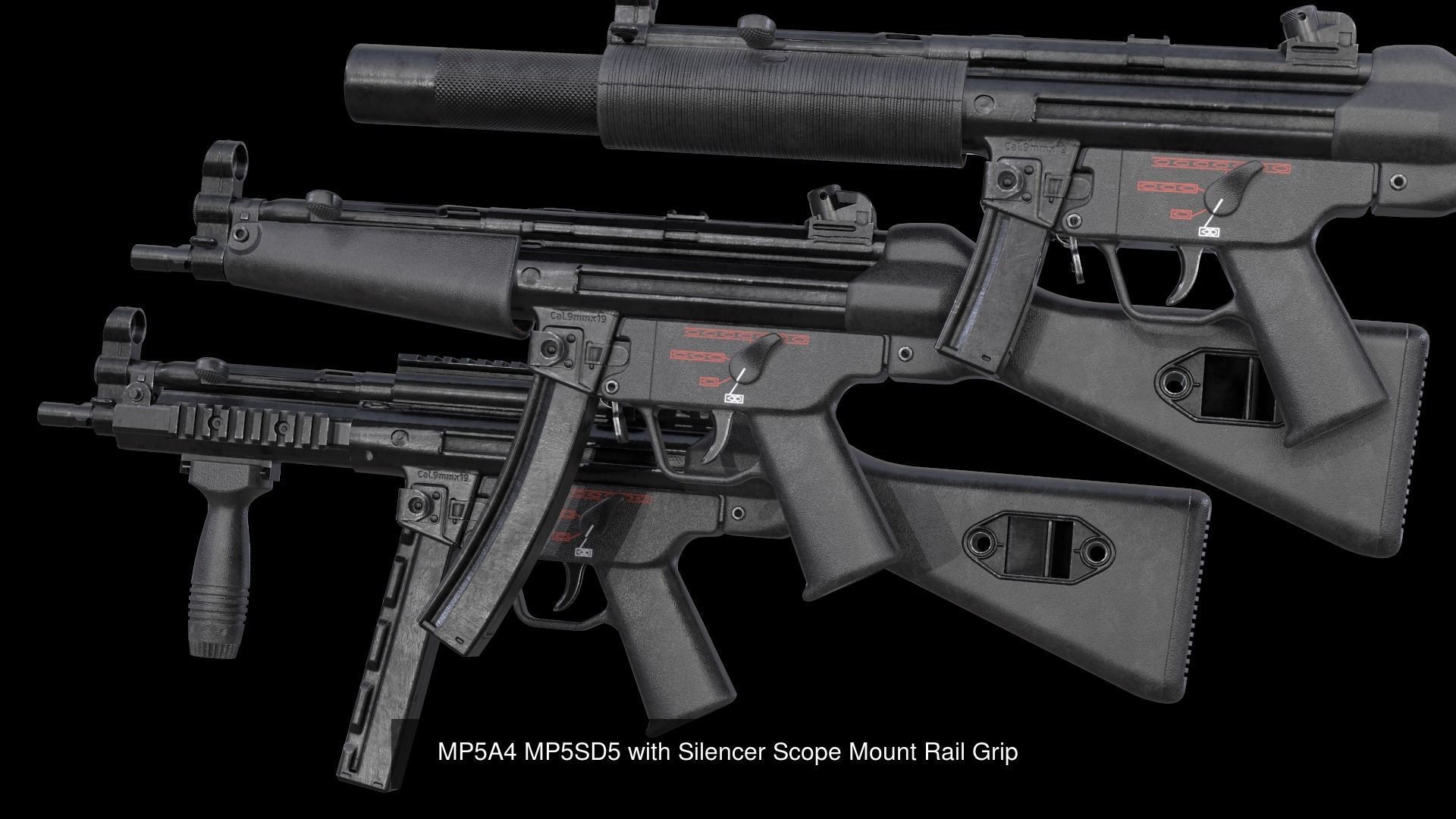 3D Model Collection MP5 Ultimate Pack VR / AR / low-poly | CGTrader