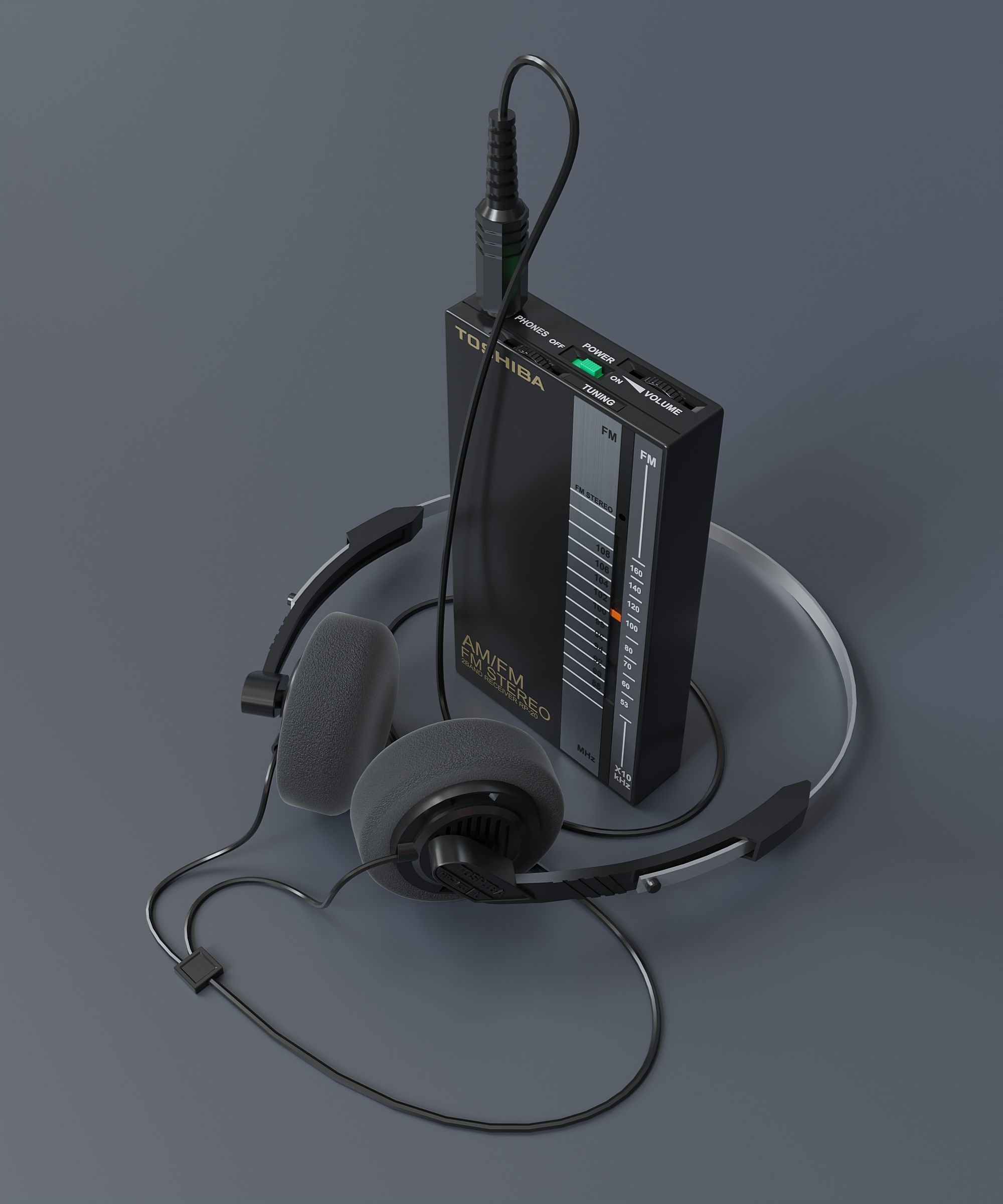 Japanese Vintage Stereo Portable Receiver 3D model | CGTrader