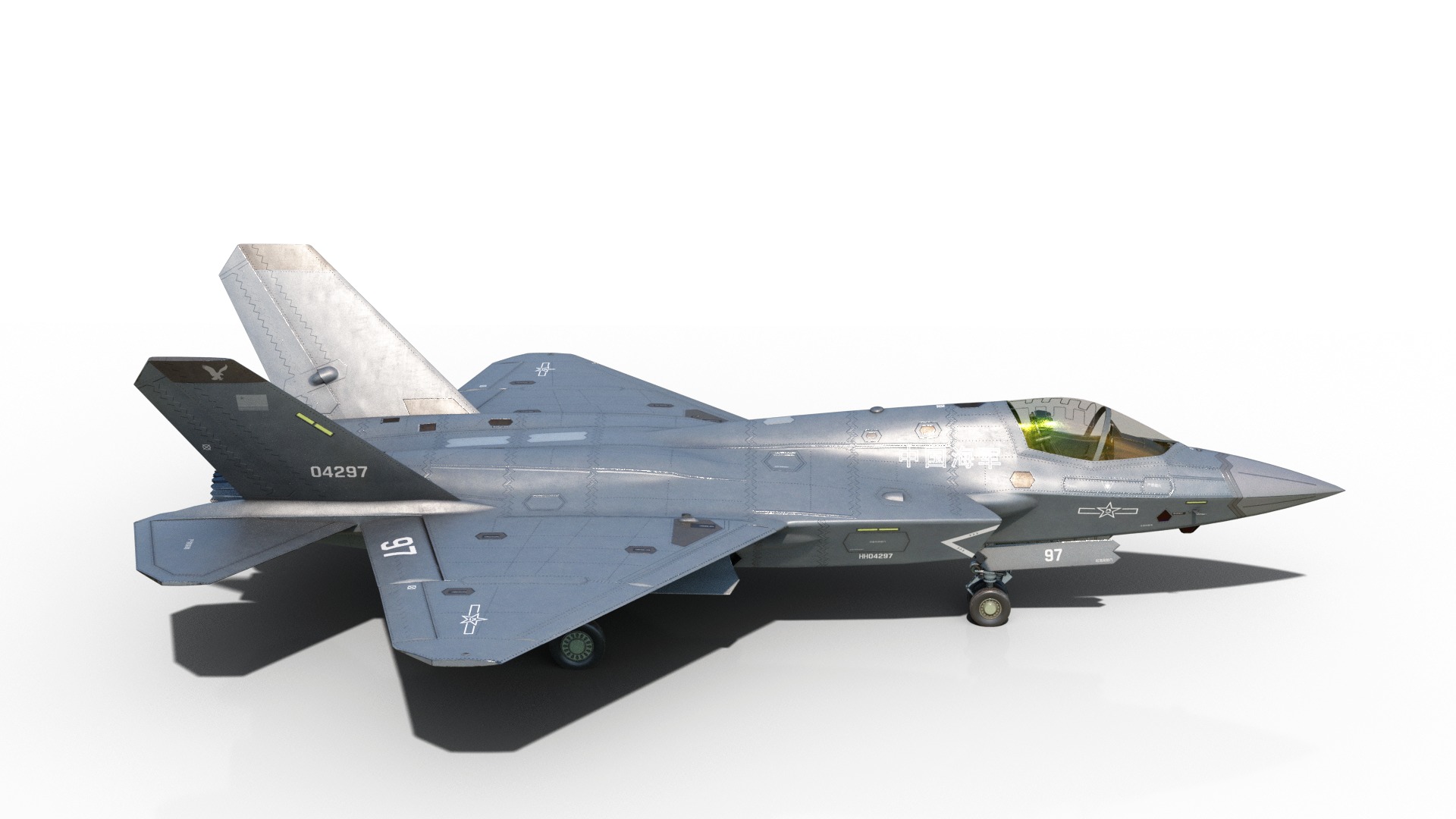 3D model Shenyang J35 F35 gyrfalcon Fighter J-35 stealth aircraft VR ...