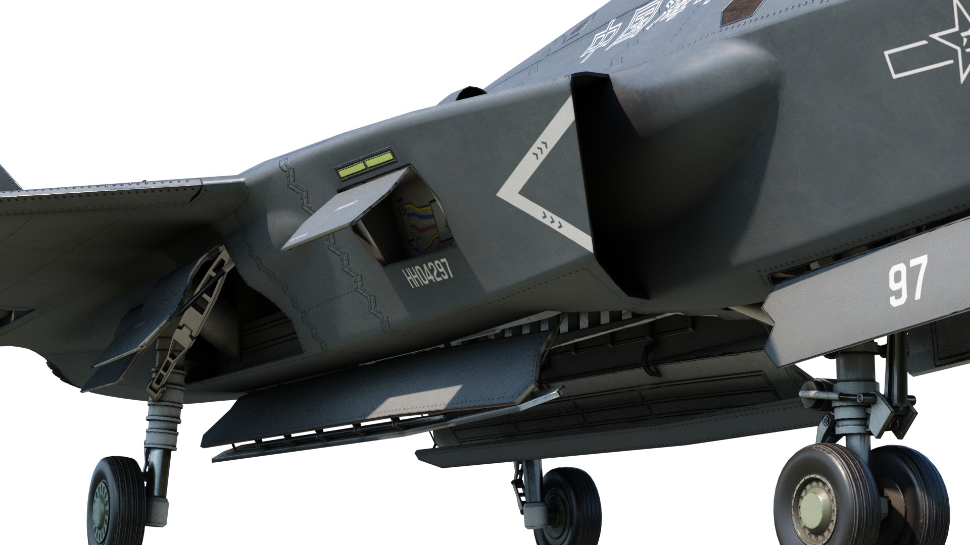 3D model Shenyang J35 F35 gyrfalcon Fighter J-35 stealth aircraft VR ...