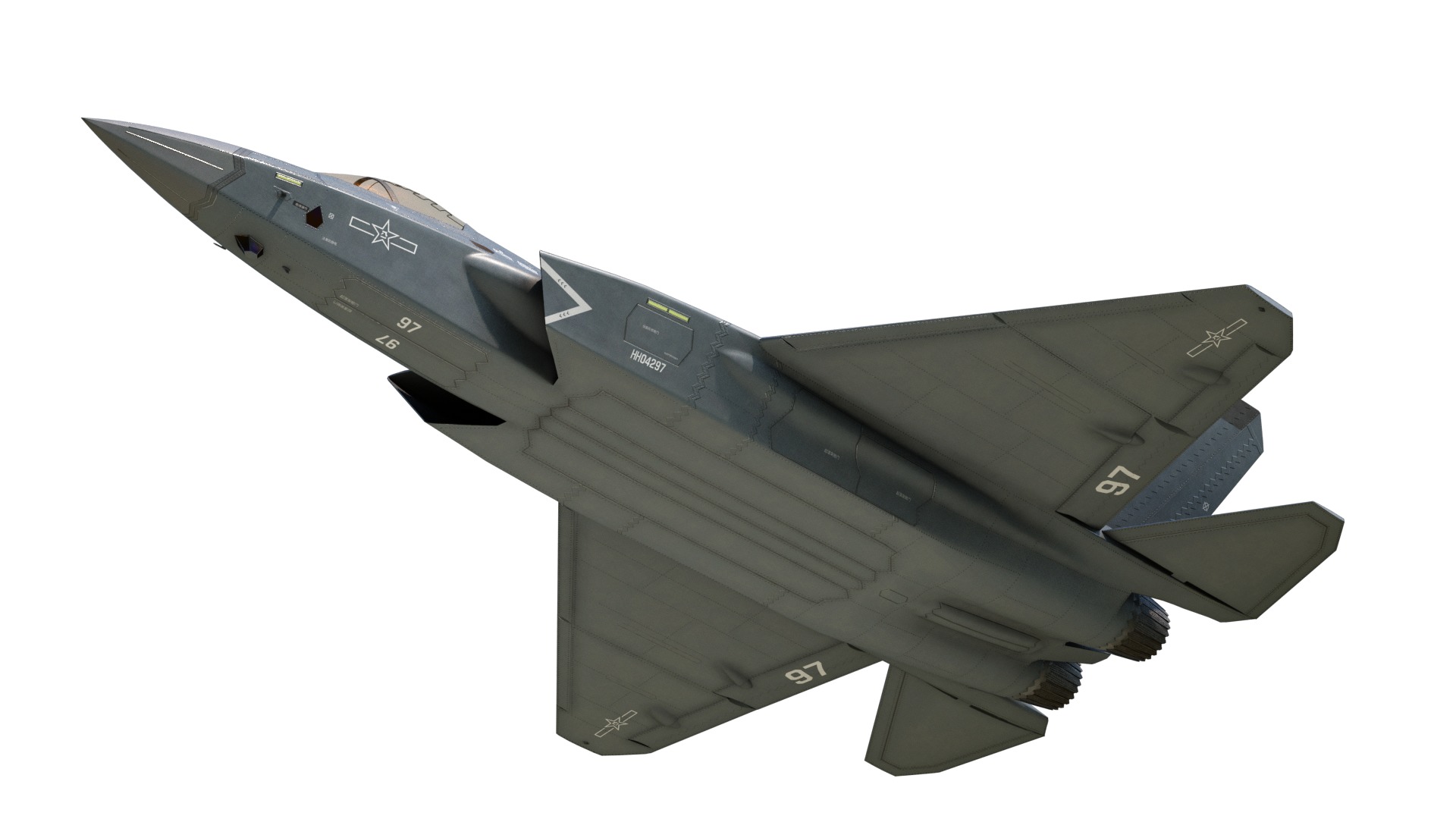 3D model Shenyang J35 F35 gyrfalcon Fighter J-35 stealth aircraft VR ...