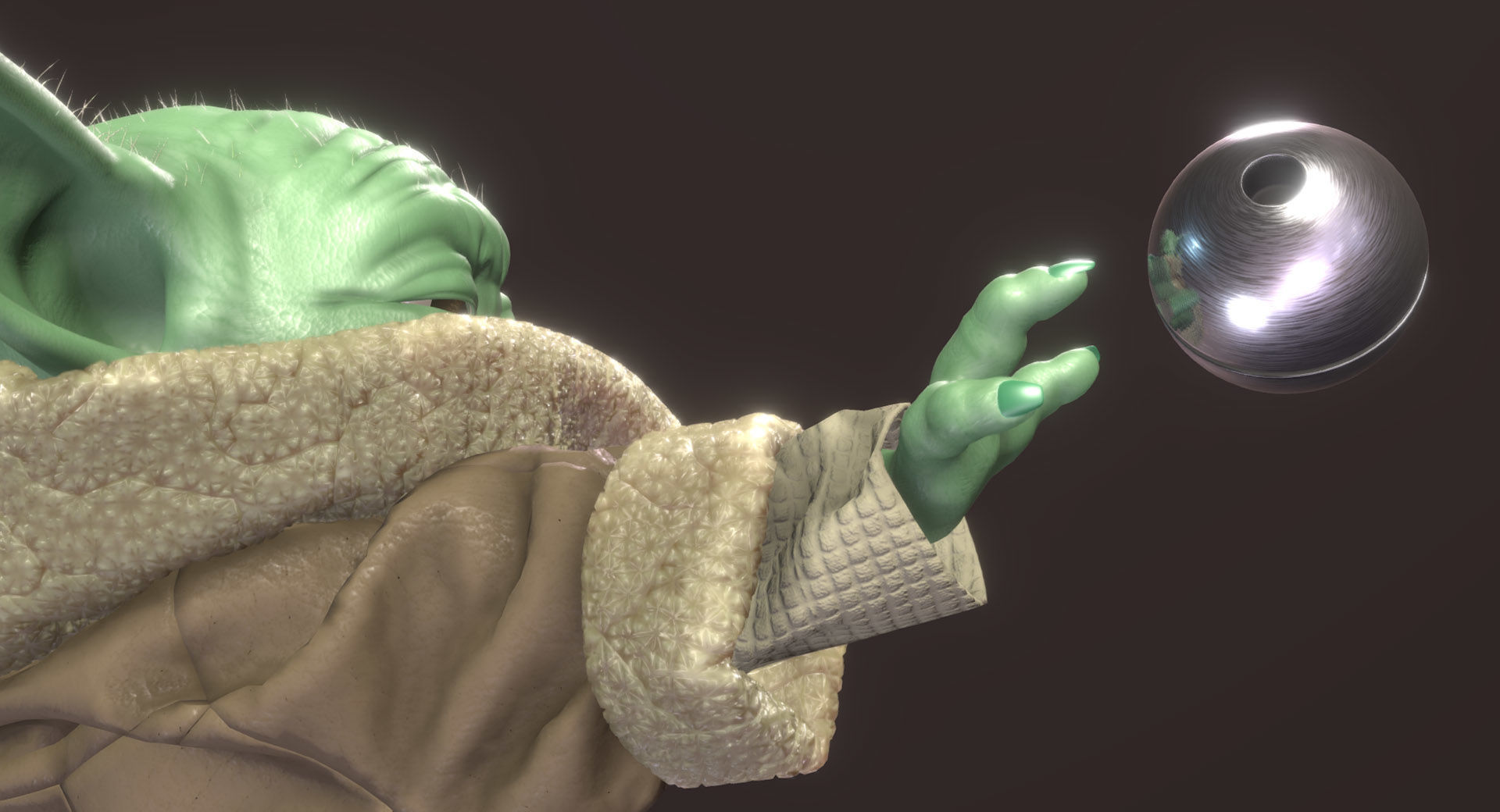 Mandalorian Grogu The Force free 3D model | CGTrader
