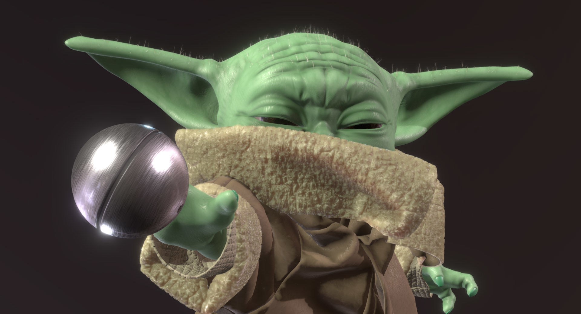 Mandalorian Grogu The Force free 3D model | CGTrader