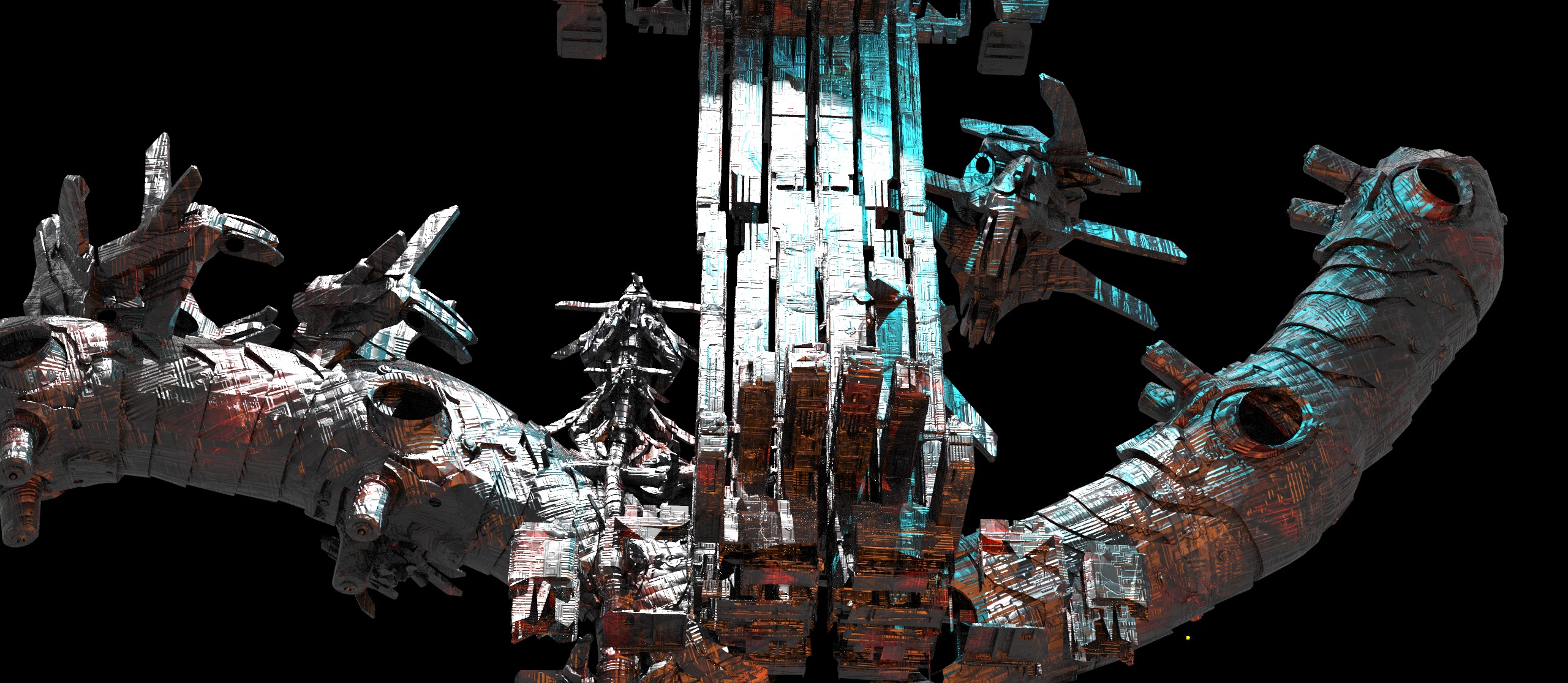 3D model Space Station lunar rig docking station VR / AR / low-poly ...