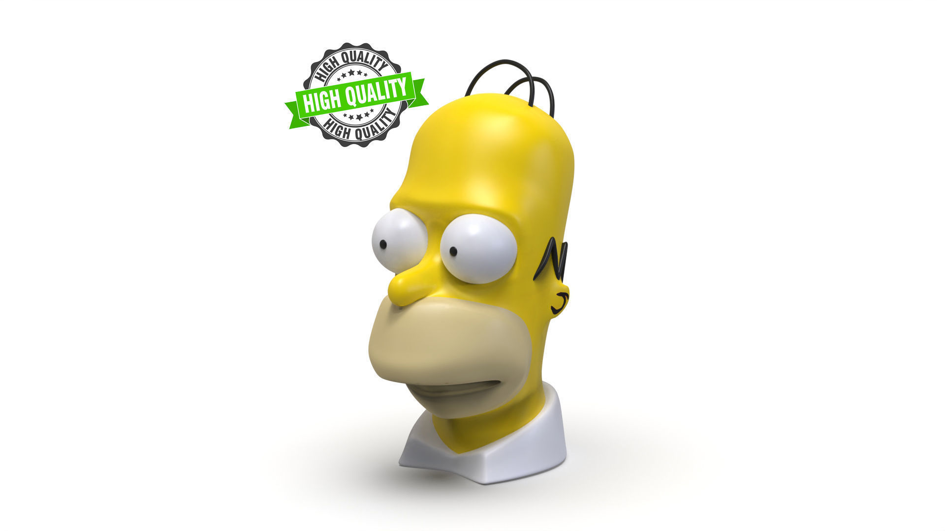 Homer Simpson Bust 3D model 3D printable | CGTrader