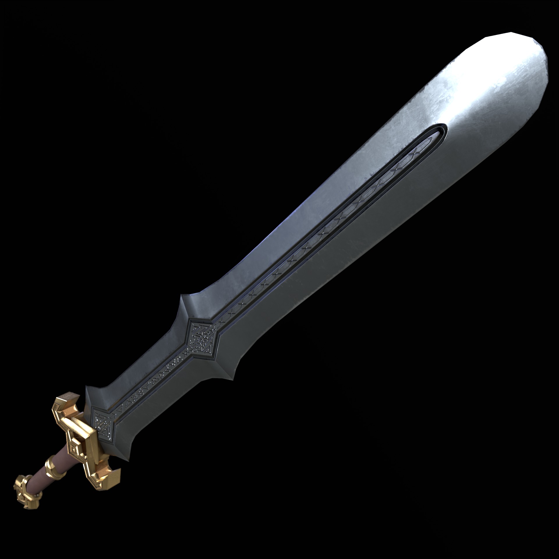 3D model Medieval Fantasy Sword Stylized PBR VR / AR / low-poly | CGTrader