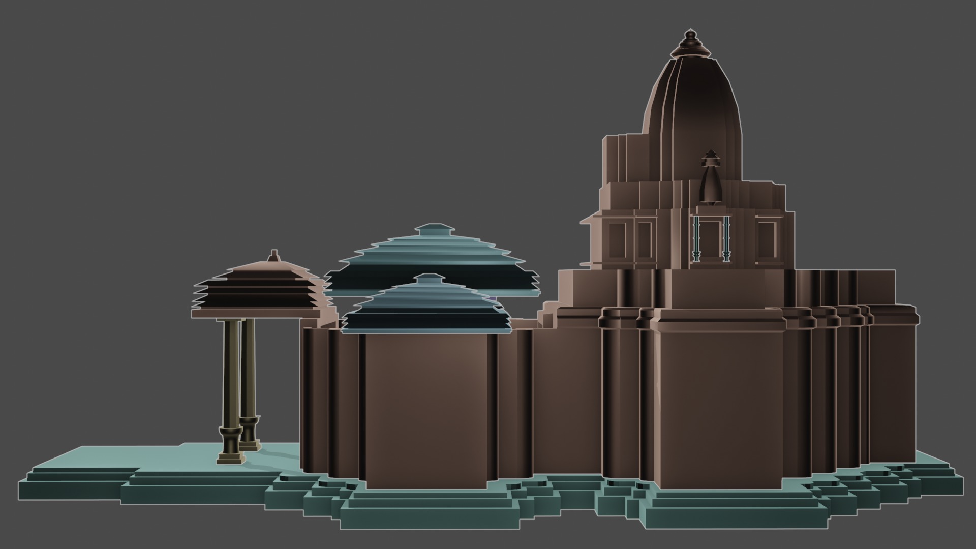 3D model Indian temple Mandir - Game Ready VR / AR / low-poly | CGTrader