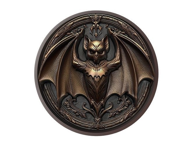 Bat Animal Medallion 3D model 3D printable | CGTrader