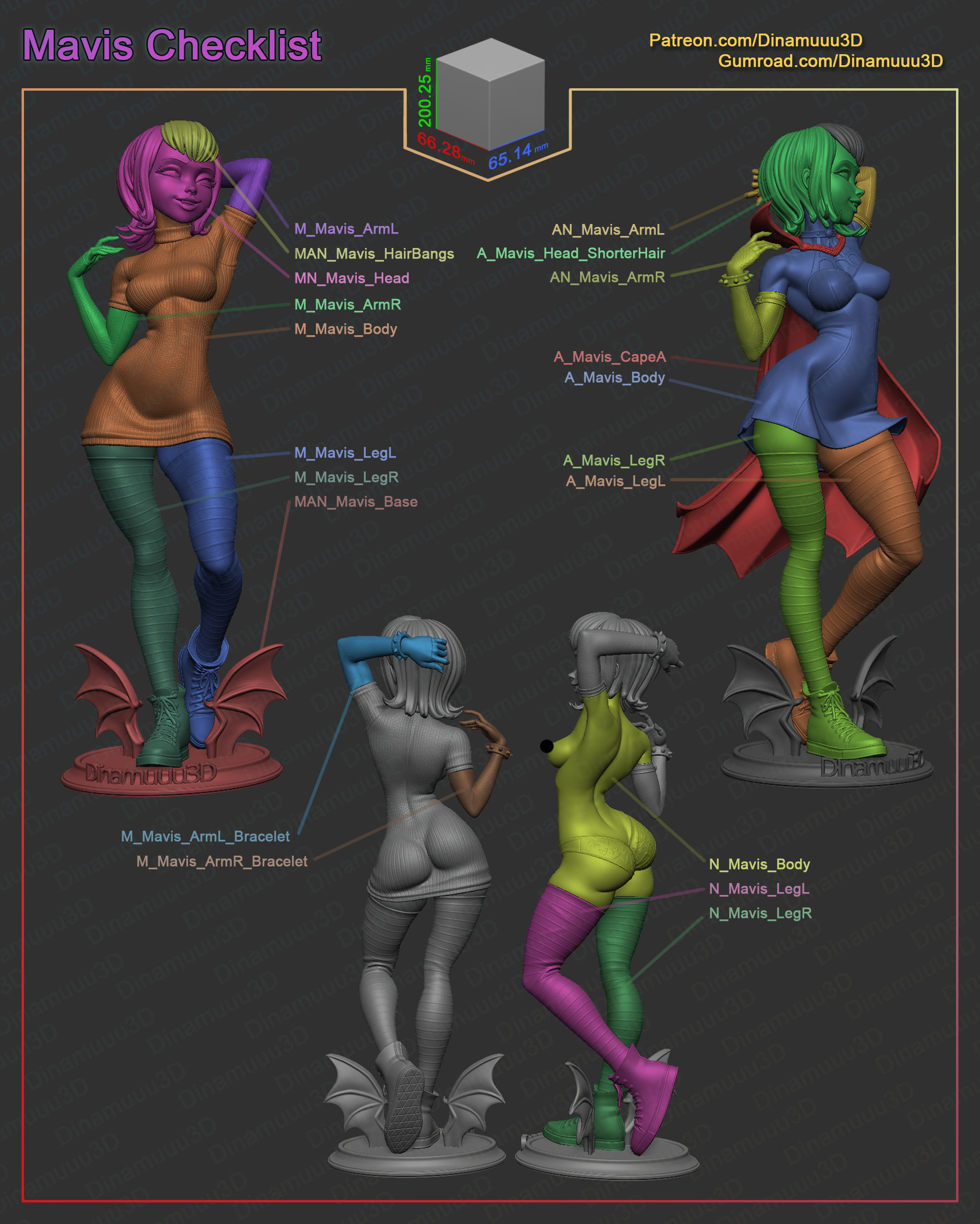 Mavis Dracula Multi Version STL SFW NSFW 3D model 3D printable | CGTrader