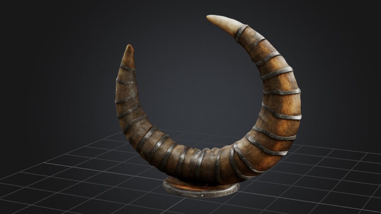 Curved horn 3D model | CGTrader
