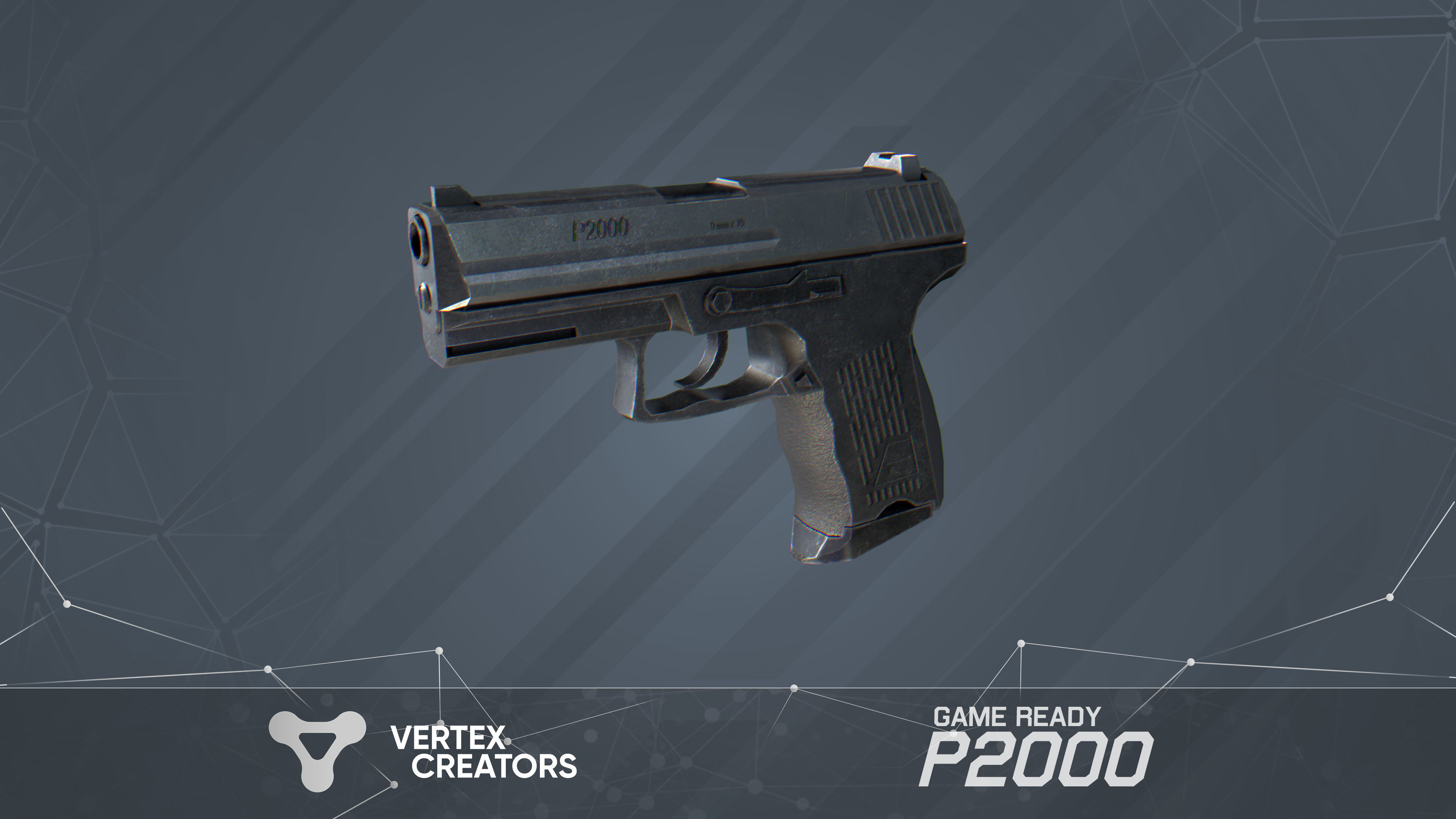 3D model Game ready - P2000 pistol VR / AR / low-poly | CGTrader