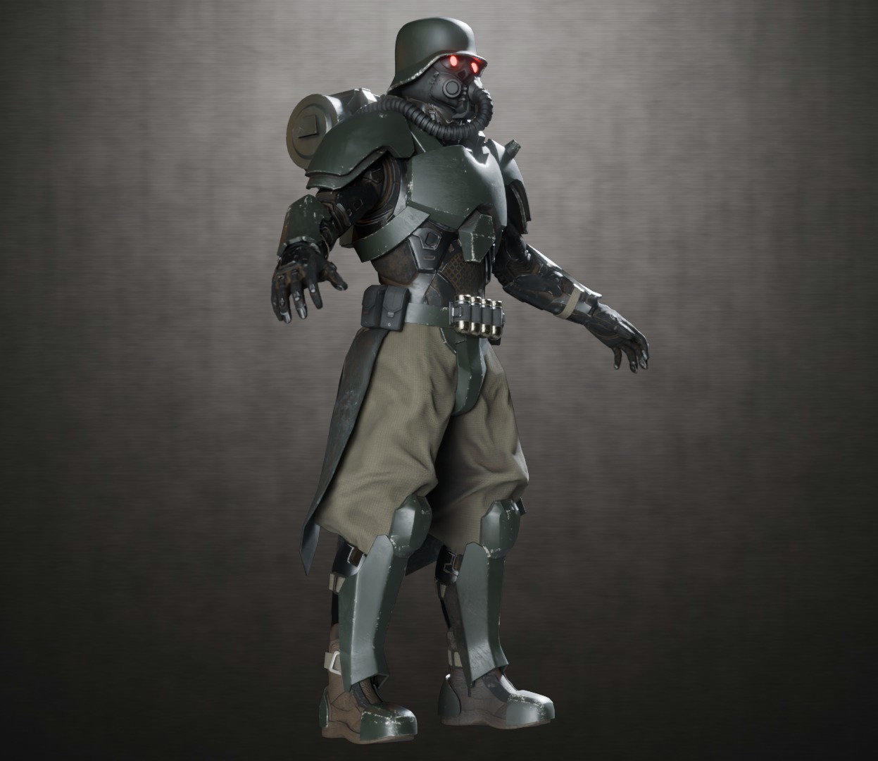 Armored soldier Wolfpack 3D model rigged | CGTrader