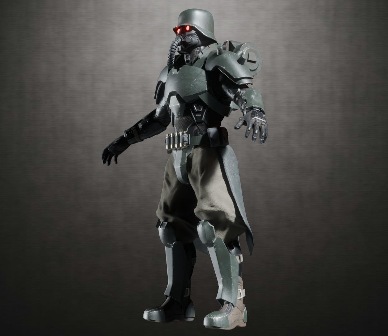 Armored soldier Wolfpack 3D model rigged | CGTrader