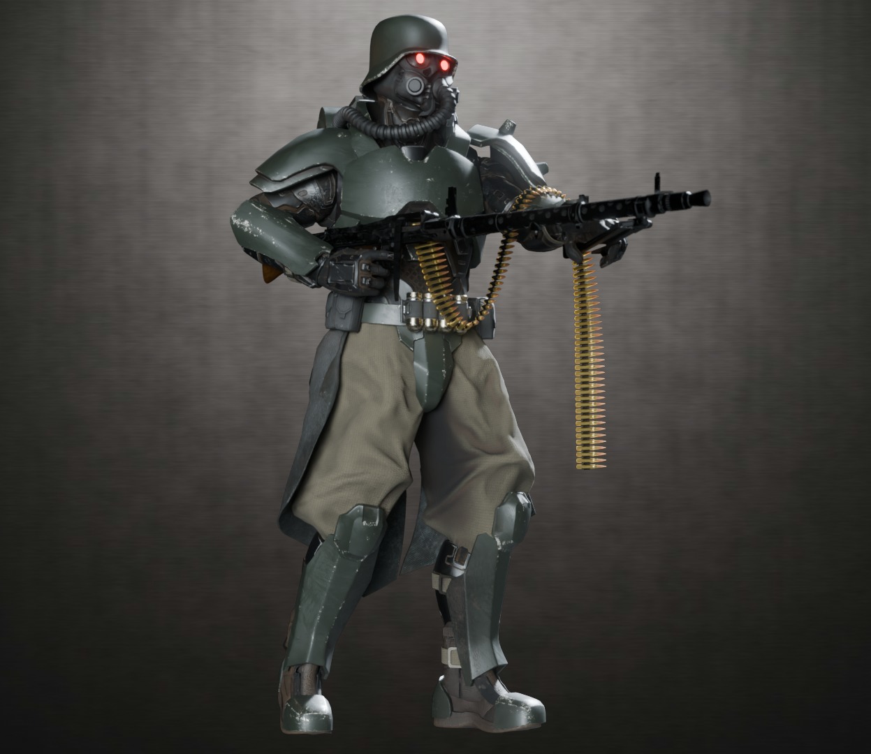 Armored soldier Wolfpack 3D model rigged | CGTrader