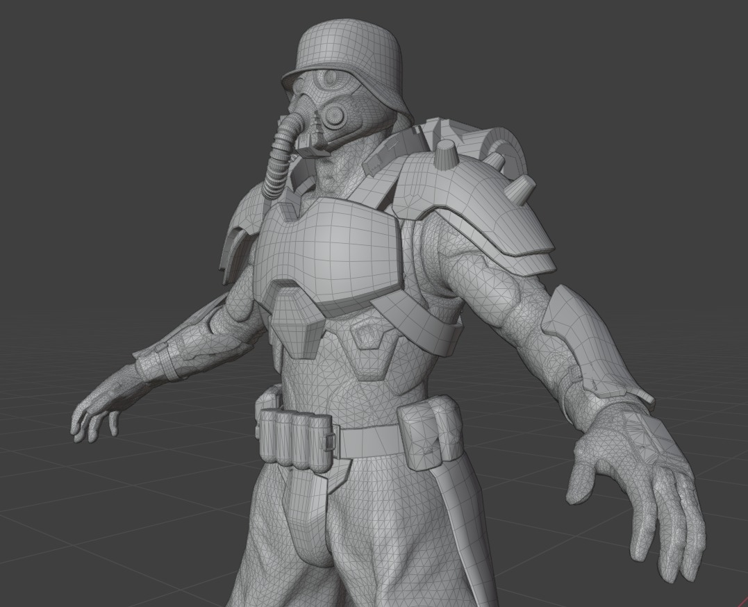 Armored soldier Wolfpack 3D model rigged | CGTrader