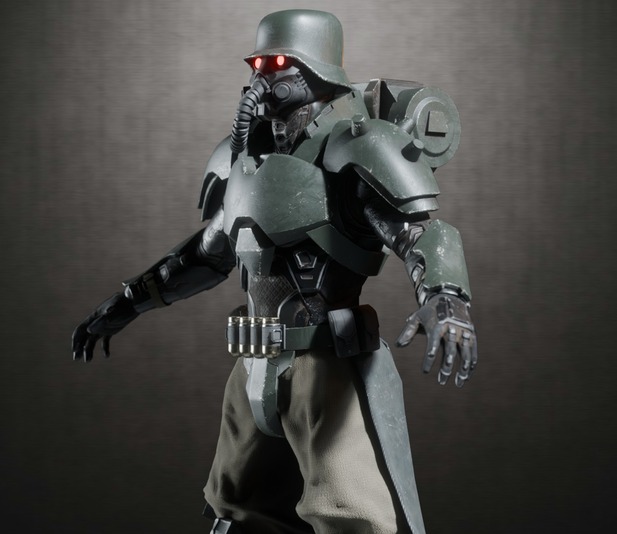 Armored soldier Wolfpack 3D model rigged | CGTrader