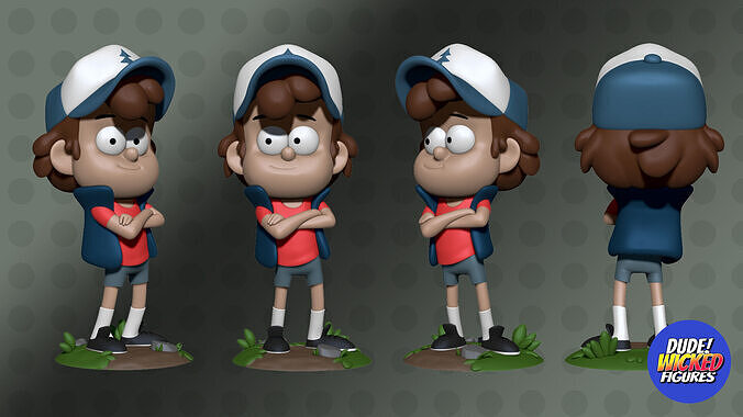 Dipper Gravity Falls custom fan art free 3D model 3D printable | CGTrader