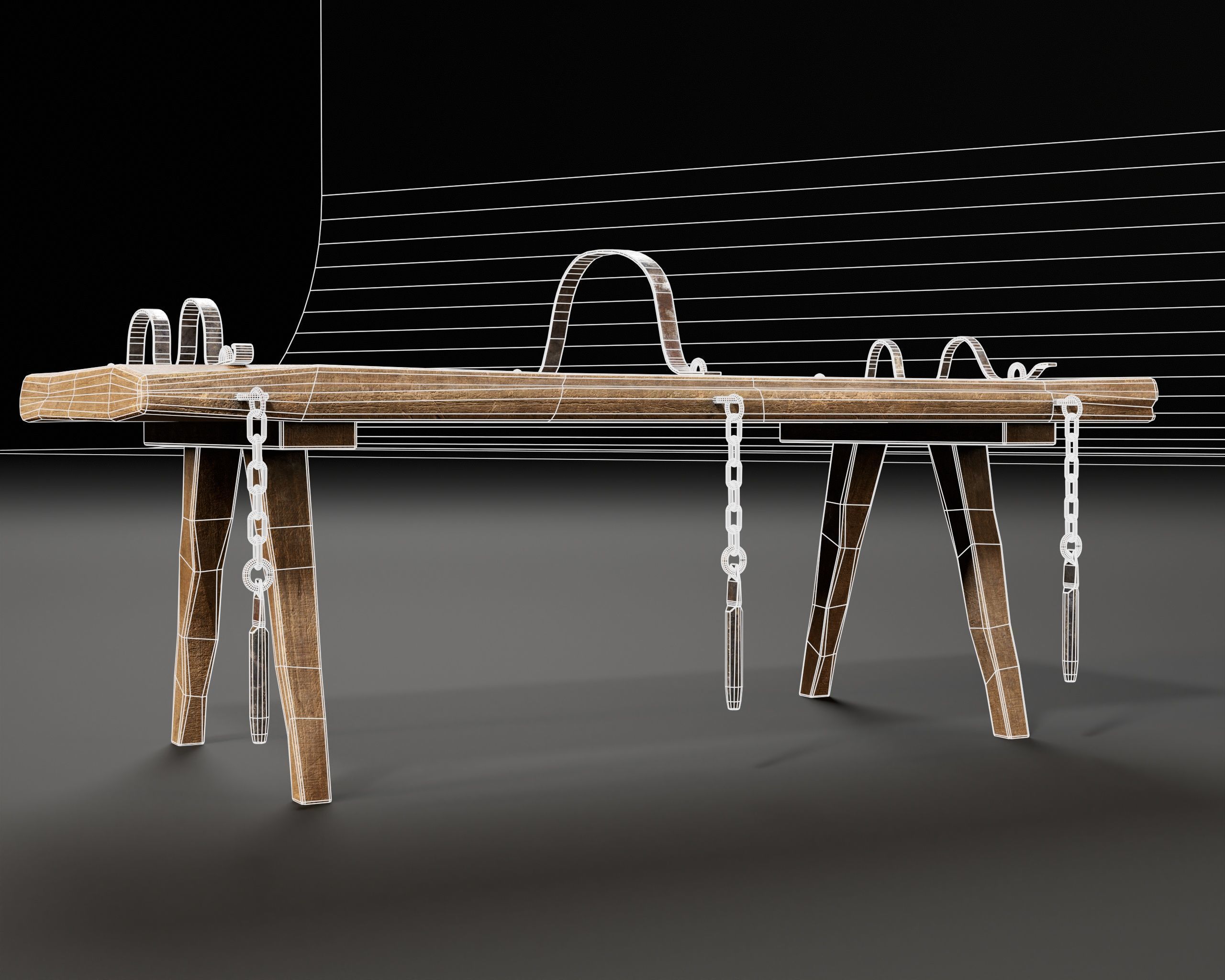 3D model Wood Torture Table VR / AR / low-poly | CGTrader