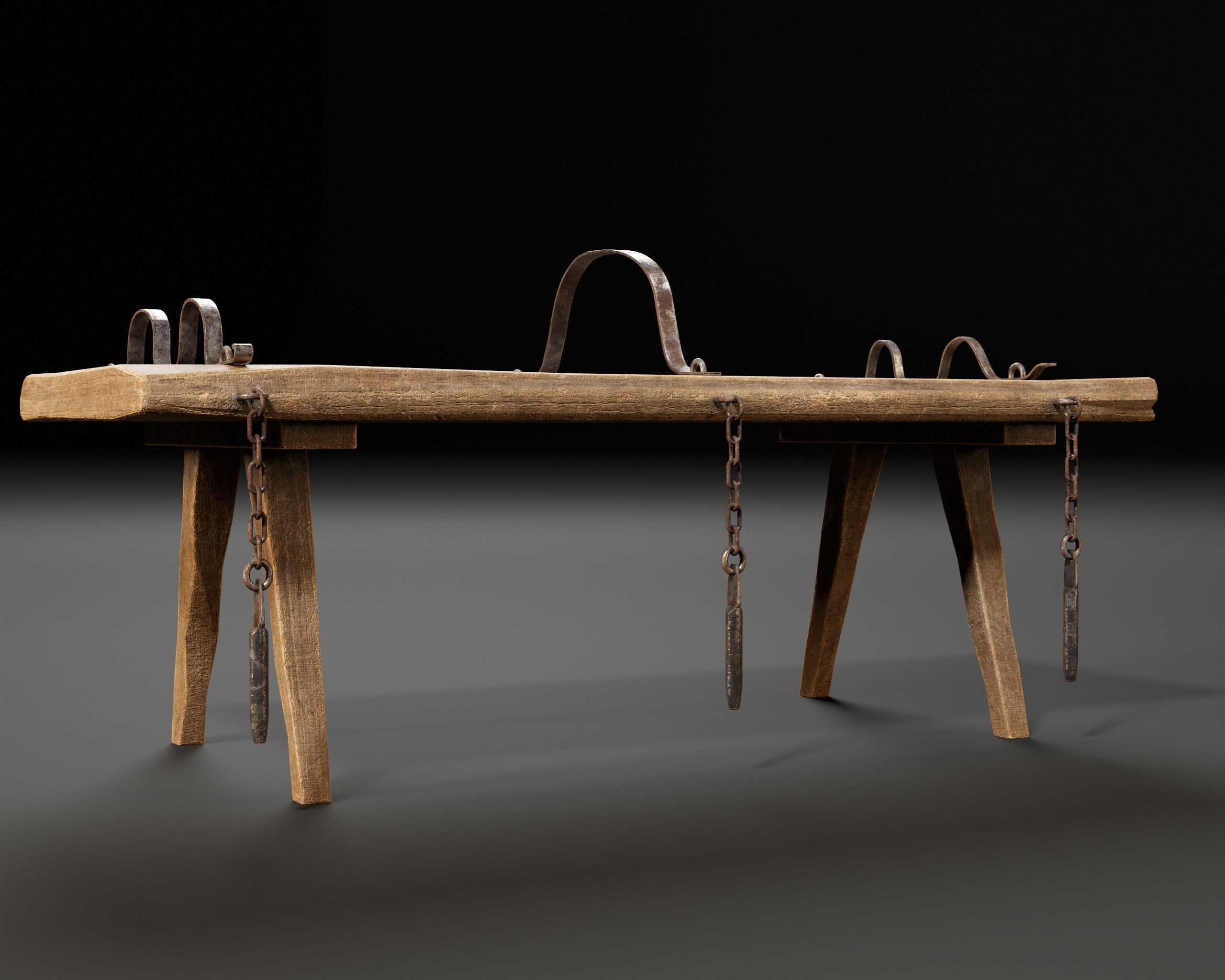 3D model Wood Torture Table VR / AR / low-poly | CGTrader