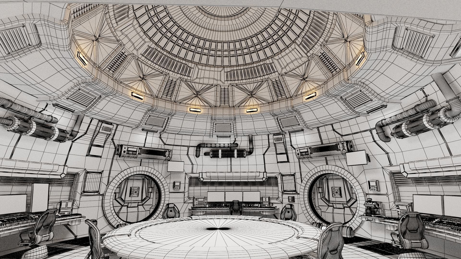Spaceship Command Center 3D model | CGTrader