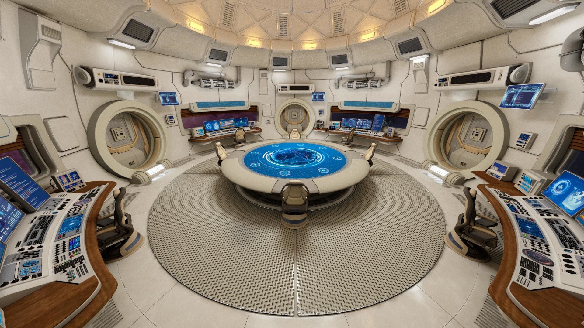Spaceship Command Center 3D model | CGTrader