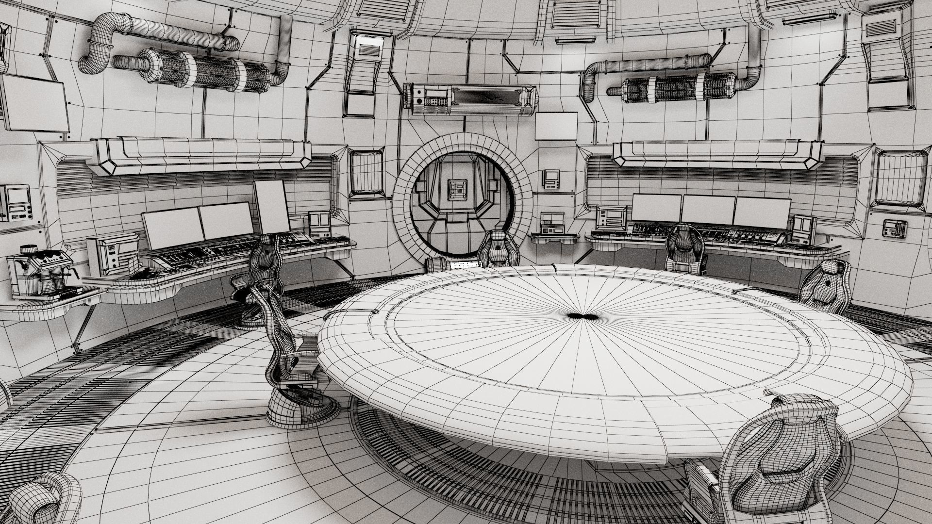 Spaceship Command Center 3D model | CGTrader