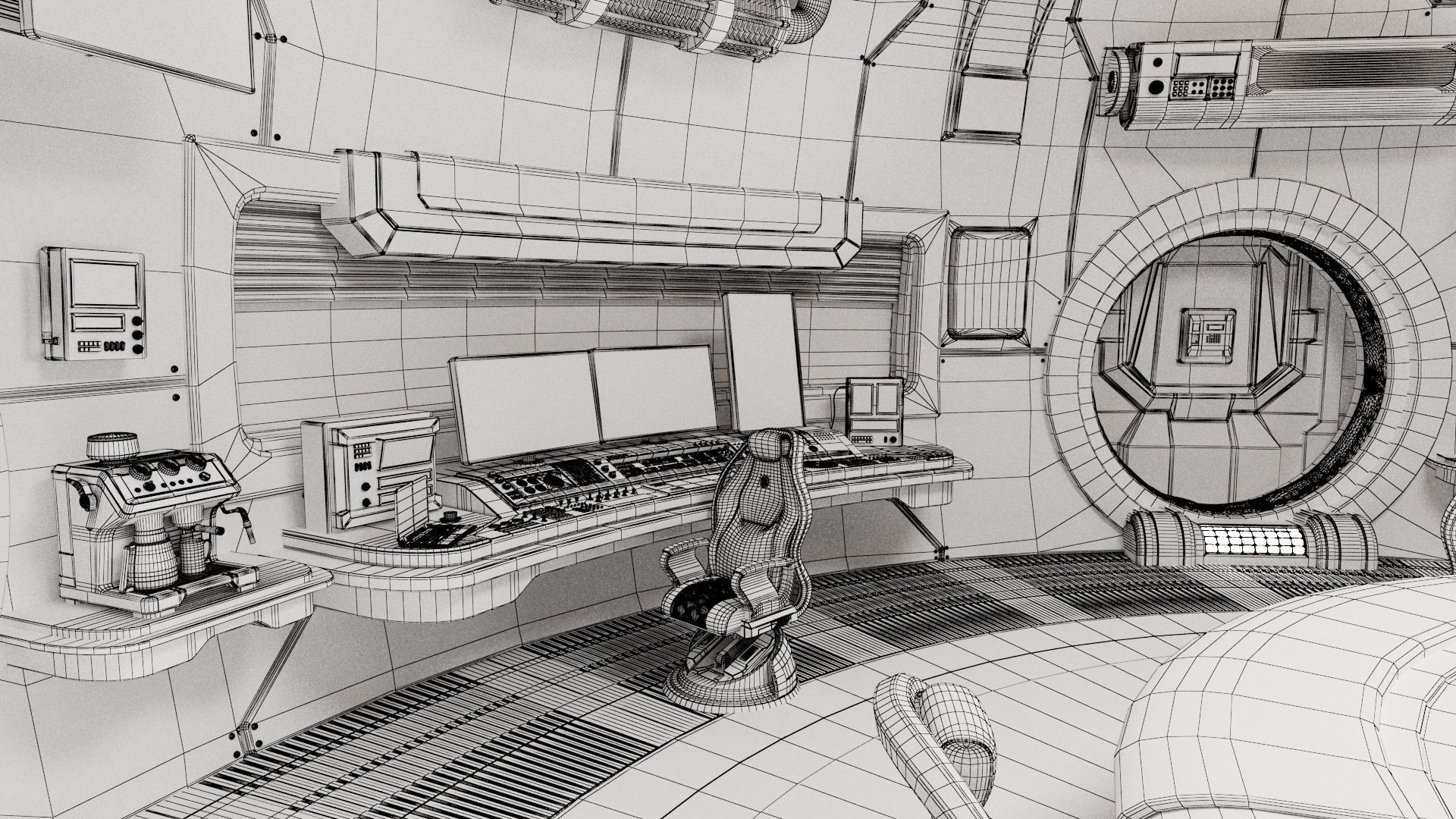 Spaceship Command Center 3D model | CGTrader