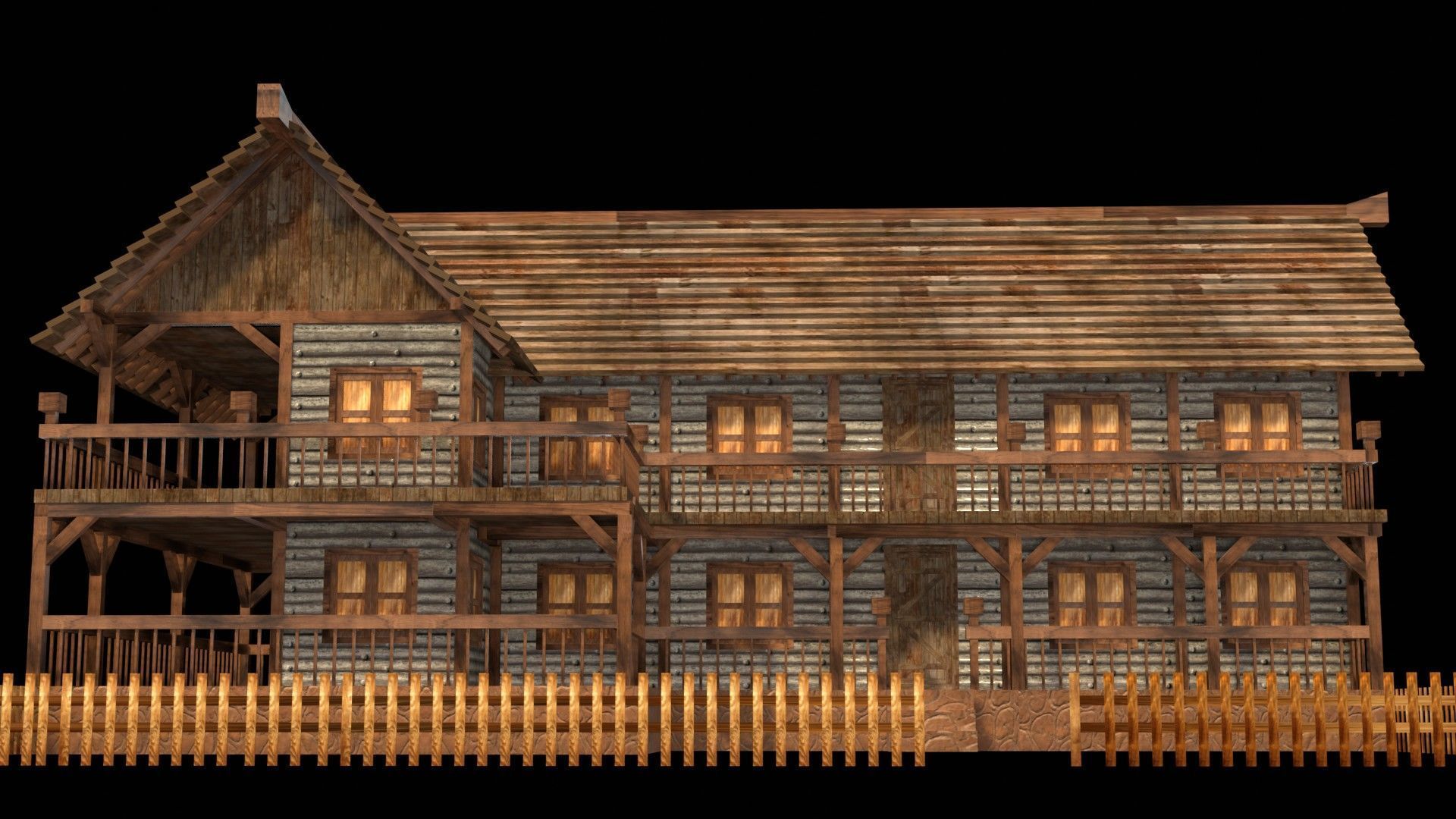 3D model Modular Medieval Home for 3D Projects VR / AR / low-poly ...