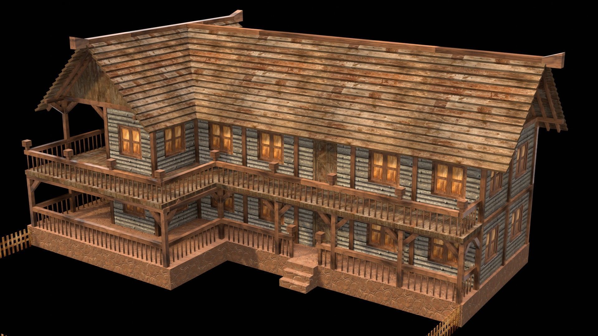 3D model Modular Medieval Home for 3D Projects VR / AR / low-poly ...